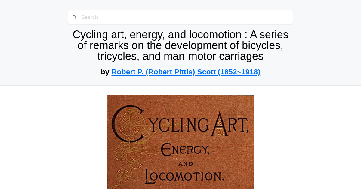 Cycling art, energy, and locomotion : A series of remarks on the ...