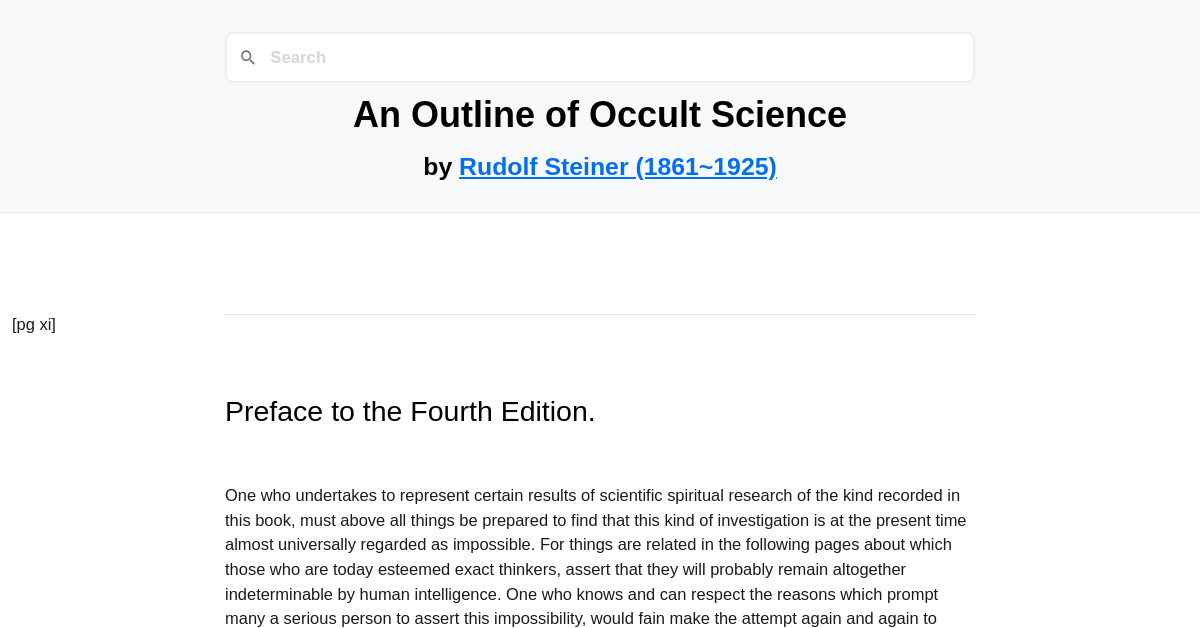 An Outline of Occult Science by Rudolf Steiner (1861~1925)