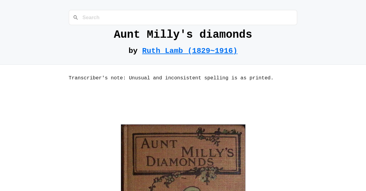 Aunt Milly's diamonds