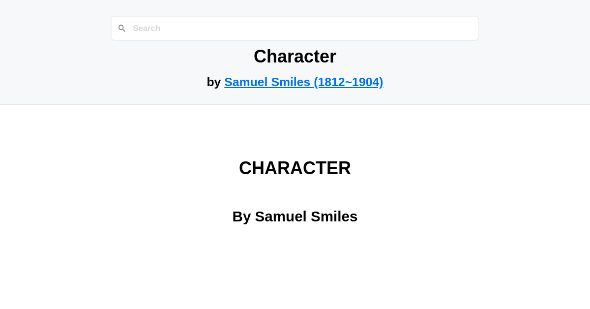 Character by Samuel Smiles (1812~1904)