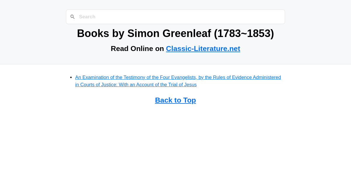 Books by Simon Greenleaf (1783~1853) - Read Online on Classic ...