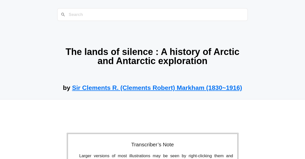 The lands of silence : A history of Arctic and Antarctic exploration by ...