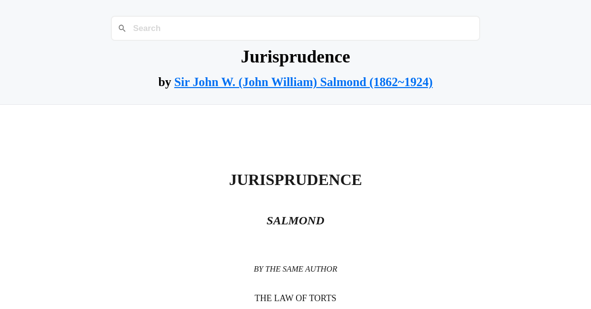 Jurisprudence by Sir John W. (John William) Salmond (1862~1924)