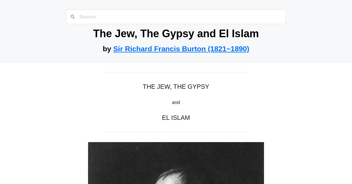 The Jew, The Gypsy and El Islam by Sir Richard Francis Burton (1821~1890)