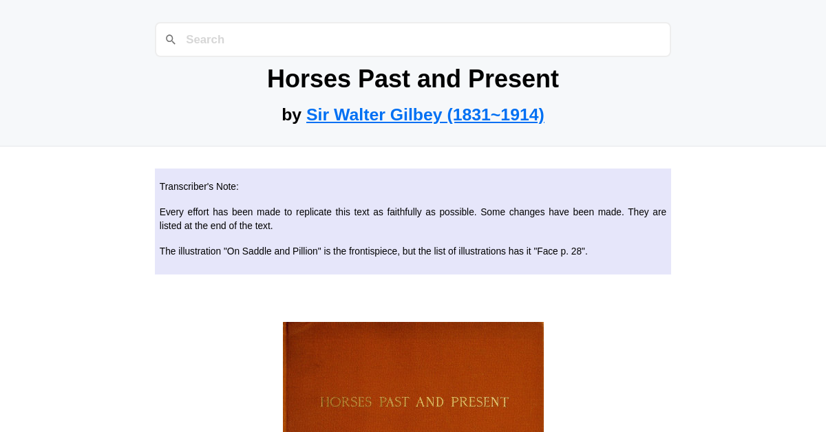 Horses Past and Present by Sir Walter Gilbey (1831~1914)