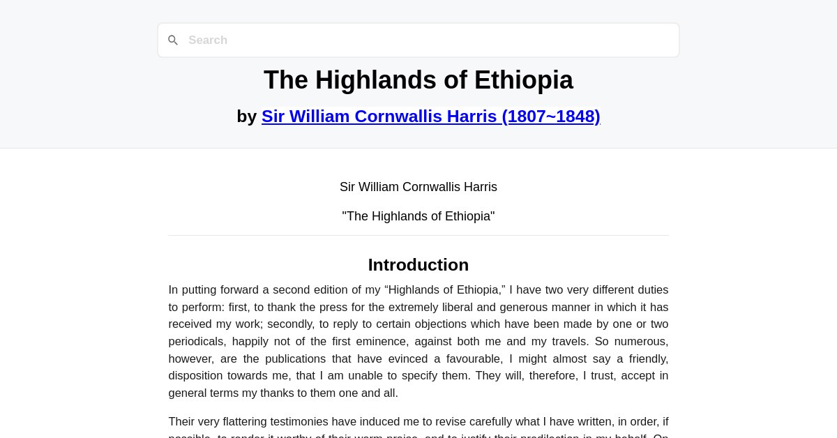 The Highlands of Ethiopia by Sir William Cornwallis Harris (1807~1848)