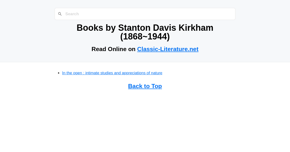 Books by Stanton Davis Kirkham (1868~1944) - Read Online on Classic ...