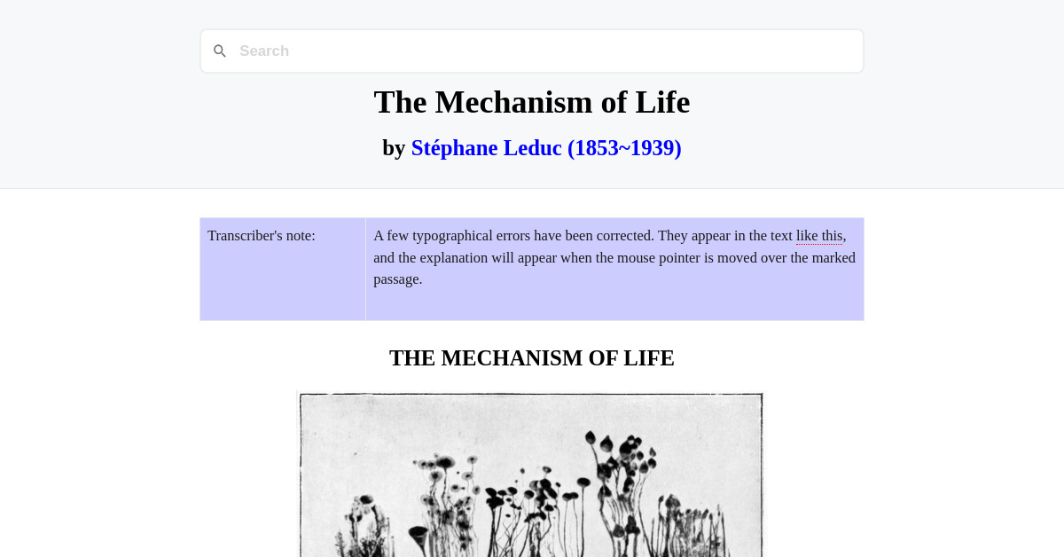 The Mechanism of Life by Stéphane Leduc (1853~1939)