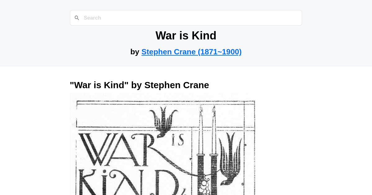 War is Kind