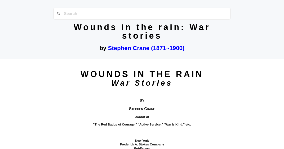 Wounds in the rain: War stories