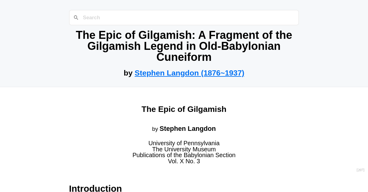The Epic of Gilgamish: A Fragment of the Gilgamish Legend in Old ...