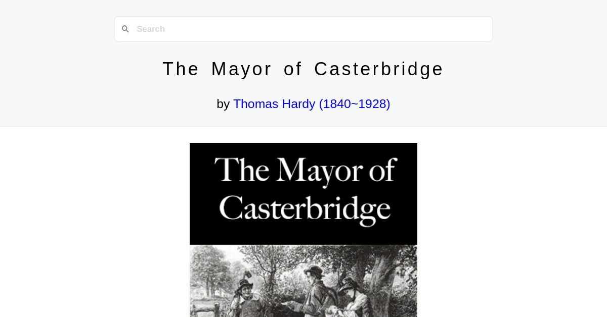 The Mayor of Casterbridge by Thomas Hardy (1840~1928)