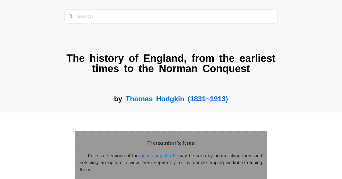 The history of England, from the earliest times to the Norman Conquest ...