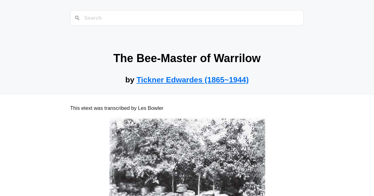 The Bee-Master of Warrilow by Tickner Edwardes (1865~1944)