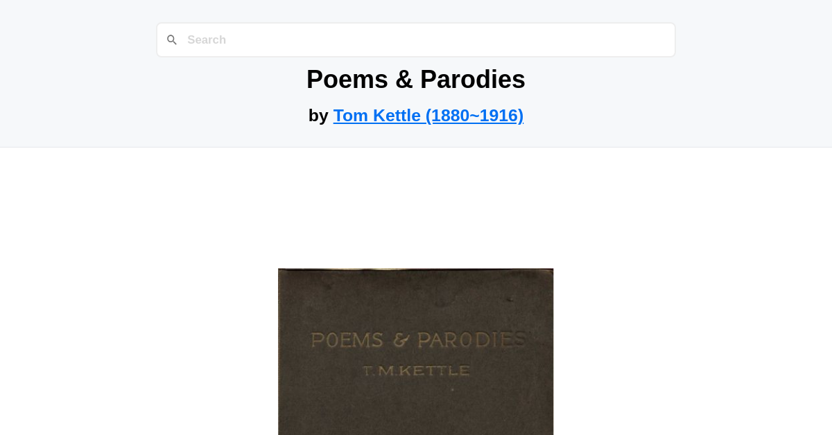 Poems & Parodies by Tom Kettle (1880~1916)