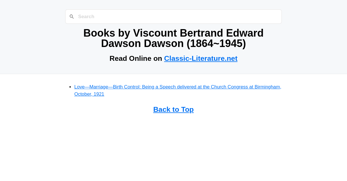 Books by Viscount Bertrand Edward Dawson Dawson (1864~1945) - Read ...