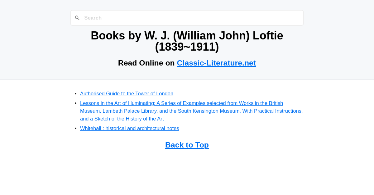 Books by W. J. (William John) Loftie (1839~1911) - Read Online on ...
