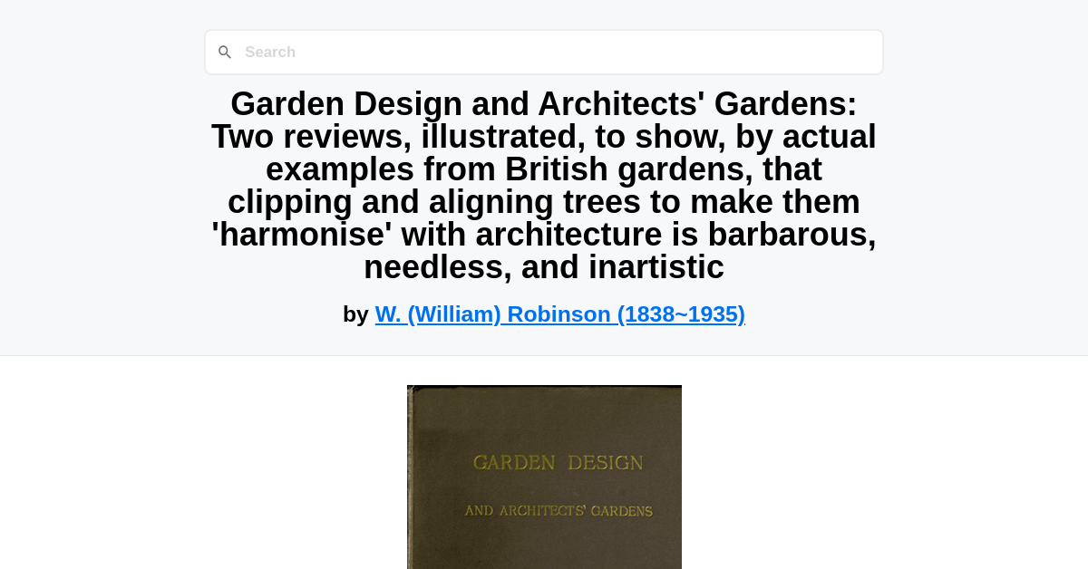 Garden Design and Architects' Gardens: Two reviews, illustrated, to ...