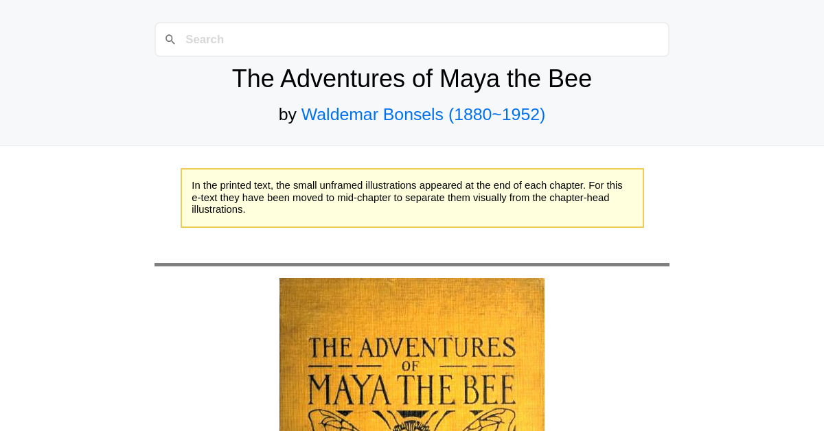 The Adventures of Maya the Bee by Waldemar Bonsels (1880~1952)