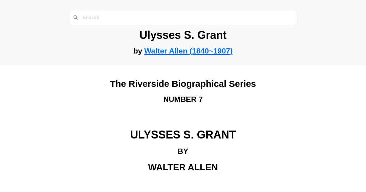 Ulysses S. Grant by Walter Allen (1840~1907)