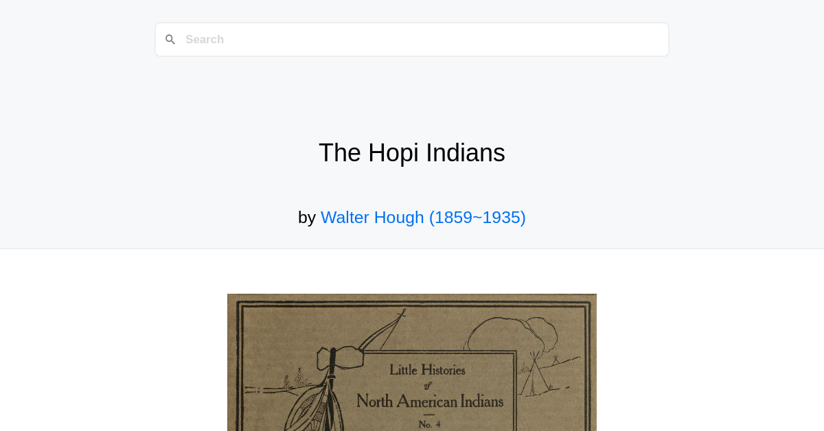 The Hopi Indians by Walter Hough (1859-1935)