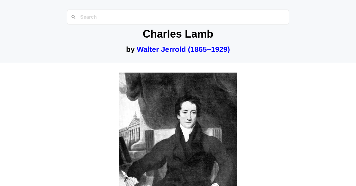 Charles Lamb by Walter Jerrold (1865~1929)