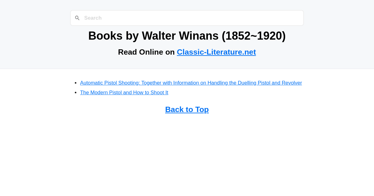 Books by Walter Winans (1852~1920) - Read Online on Classic-Literature.net