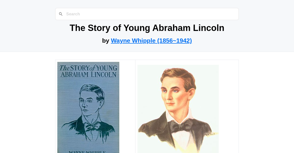 The Story of Young Abraham Lincoln by Wayne Whipple (1856~1942)