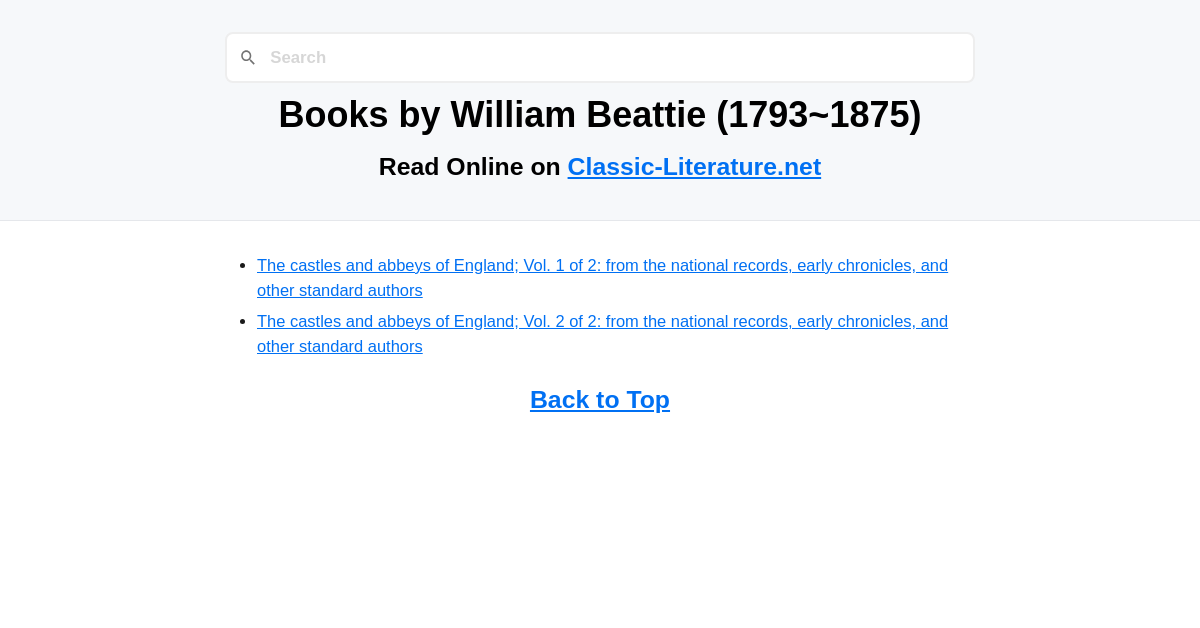 Books by William Beattie (1793~1875) - Read Online on Classic ...