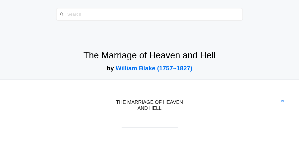 The Marriage of Heaven and Hell by William Blake (1757-1827)