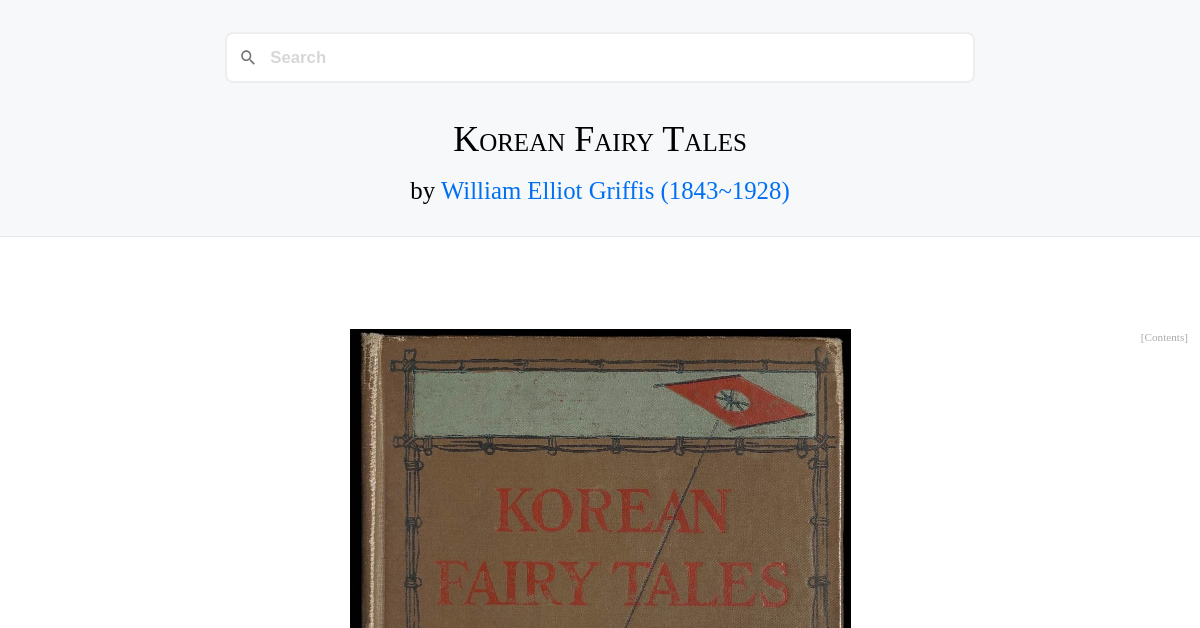 Korean Fairy Tales by William Elliot Griffis (1843~1928)