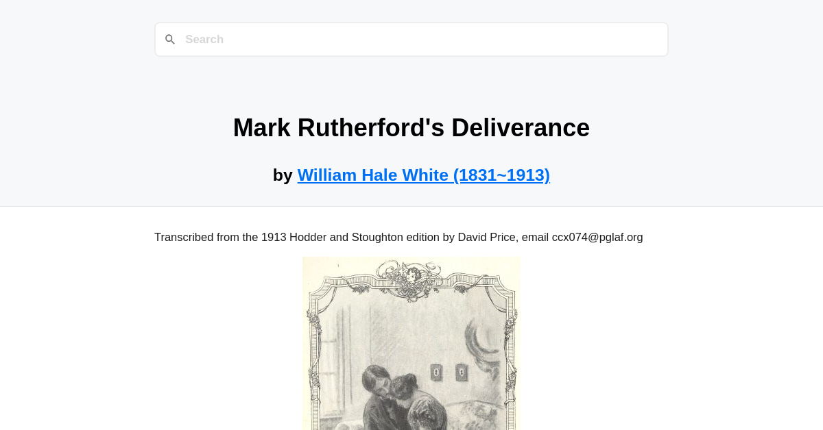Mark Rutherford's Deliverance by William Hale White (1831~1913)