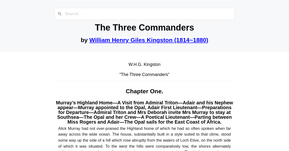 The Three Commanders by William Henry Giles Kingston (1814-1880)