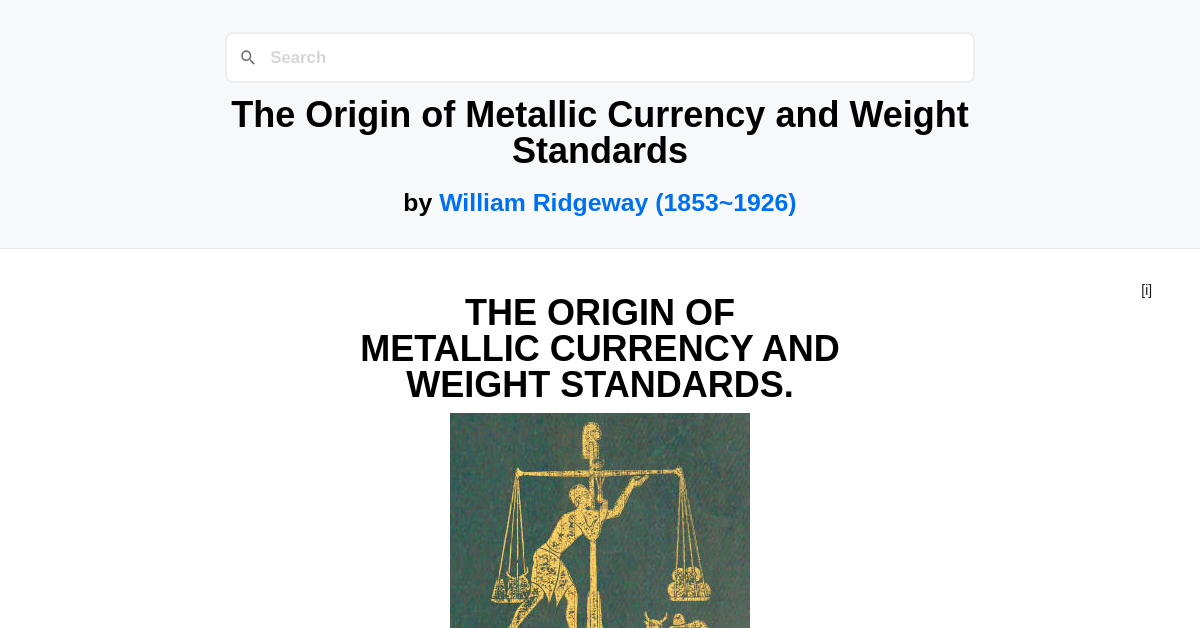 The Origin of Metallic Currency and Weight Standards