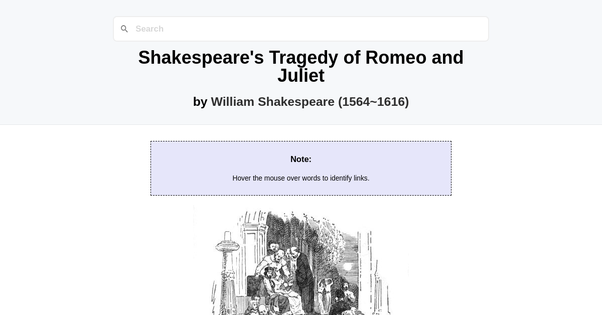 Shakespeare's Tragedy of Romeo and Juliet by William Shakespeare (1564 ...