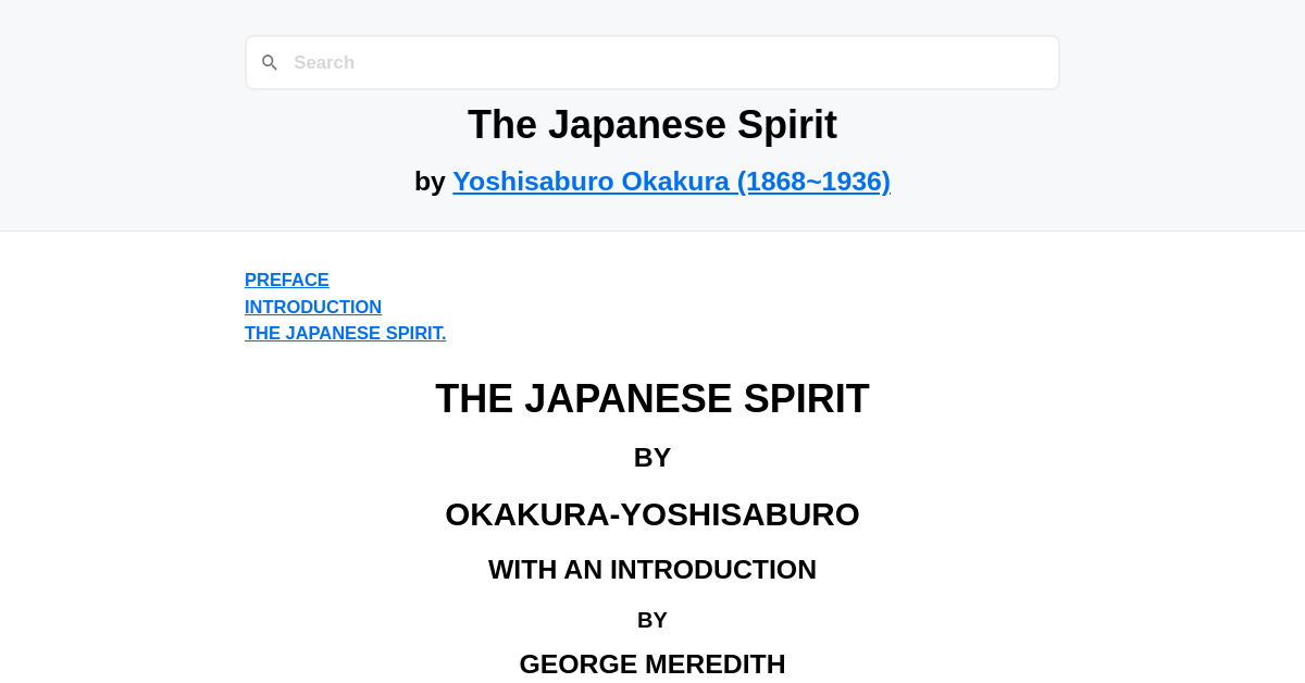 The Japanese Spirit by Yoshisaburo Okakura (1868-1936)